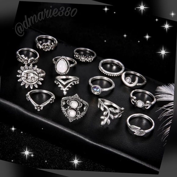 Jewelry | New Trendy Vintage Bohemian 14 Pc Ring Set | Poshmark